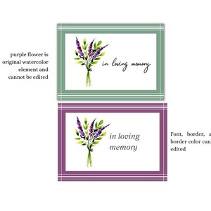 Memorial Donation Notification Card || Editable Canva Template for ...