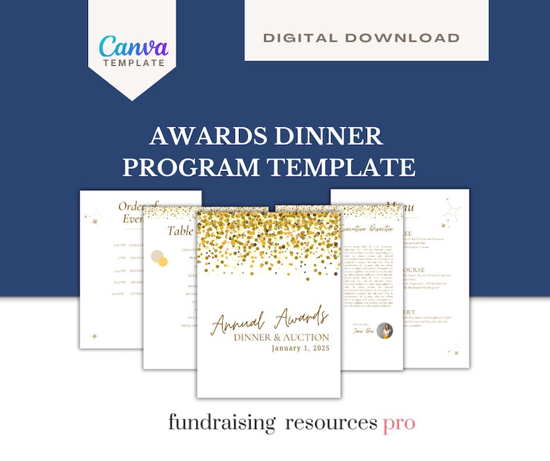 Editable Gala Nonprofit Event Program || Booklet Template || Template ...