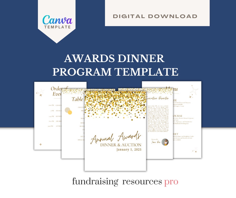 Editable Gala Nonprofit Event Program || Booklet Template || Template ...