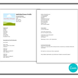 Editable Individual Donor Profile for Nonprofits || Microsoft Word and ...