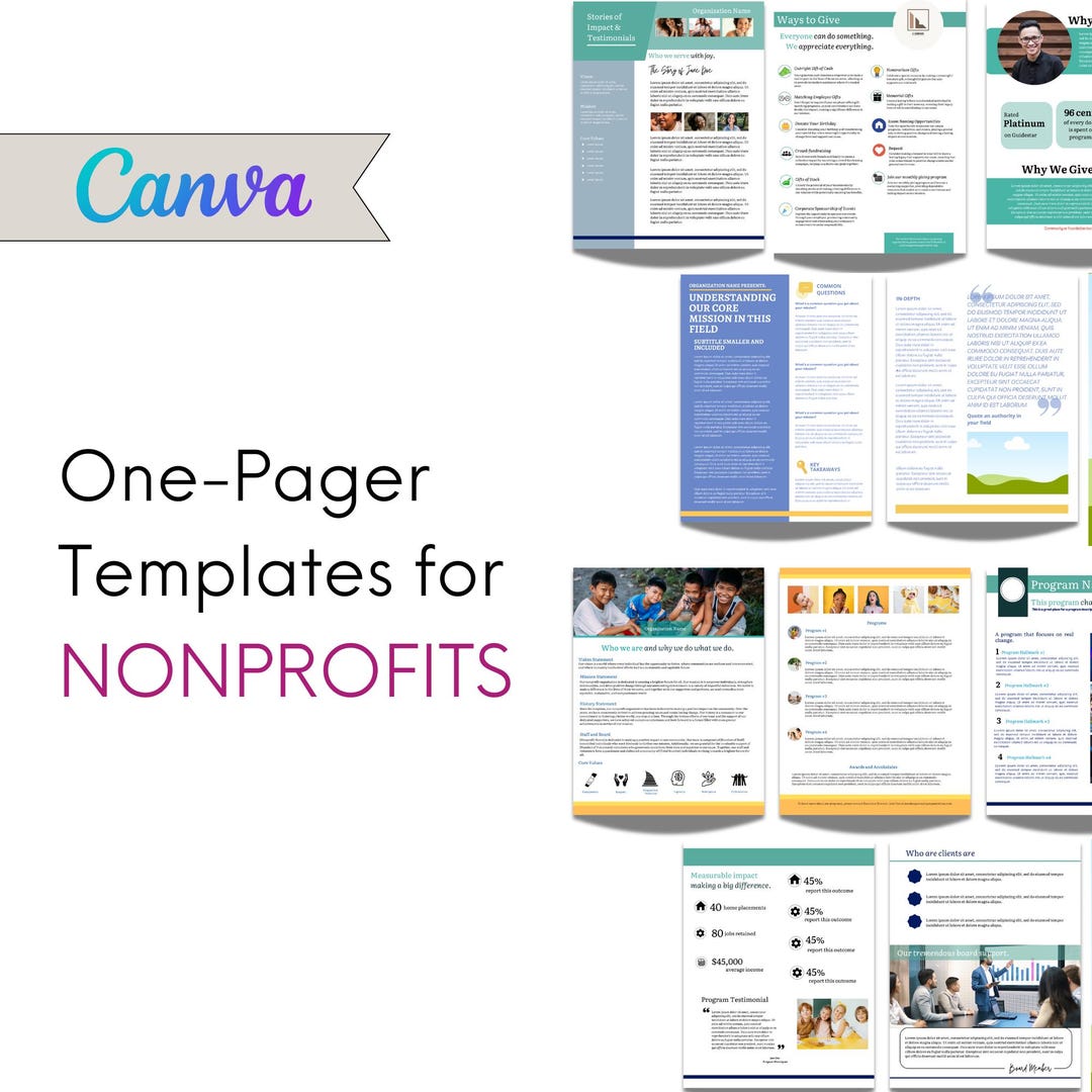 Nonprofit 1-pager Templates: Impactful Presentation Collateral (canva ...