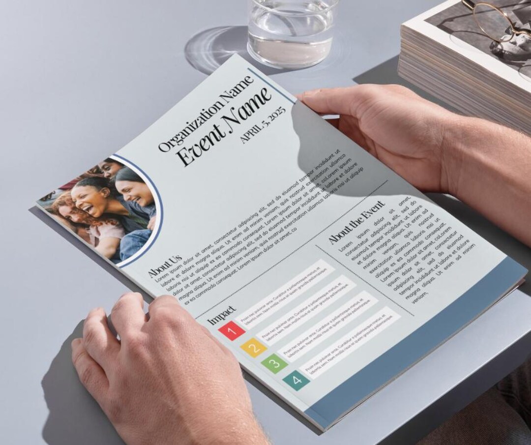 One-pager for Event Sponsorships || Light Blue Grey Version - Etsy