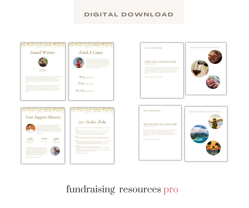 Editable Gala Nonprofit Event Program || Booklet Template || Template ...