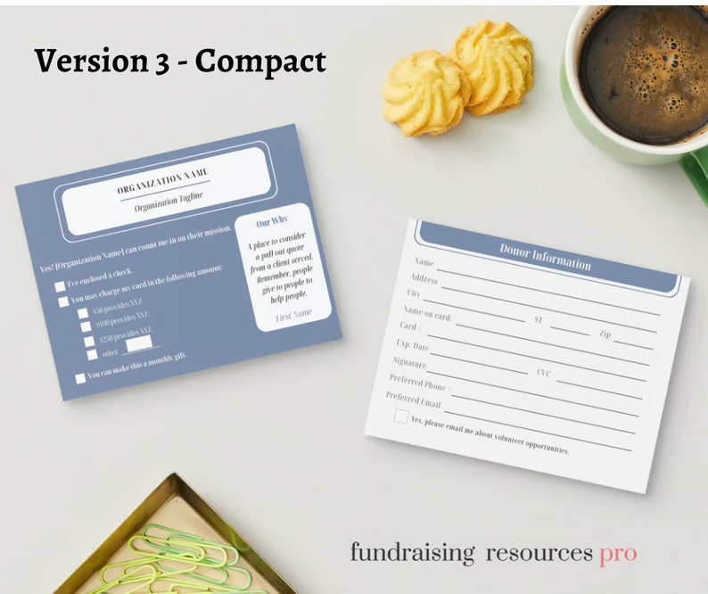 Nonprofit Donation Card Templates || Three Simple Styles, Editable in ...