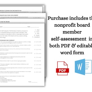 Nonprofit Board Member Self Assessment & Full Board Skills Matrix ...