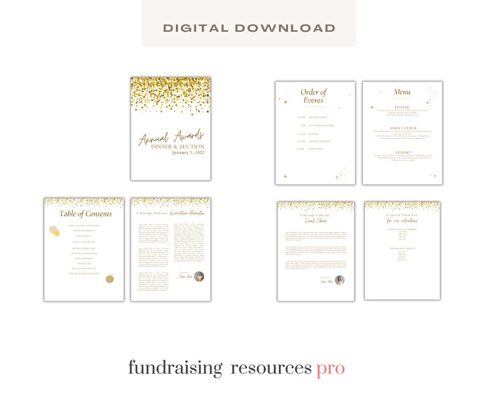 Editable Gala Nonprofit Event Program || Booklet Template || Template ...