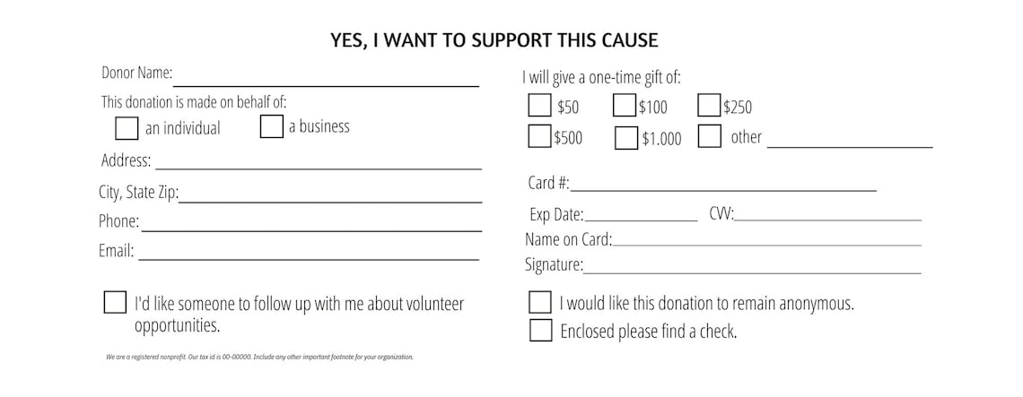 Nonprofit Donation Card Templates || Three Simple Styles, Editable in ...