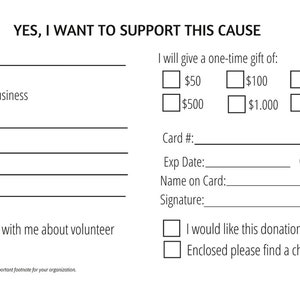 Nonprofit Donation Card Templates || Three Simple Styles, Editable in ...