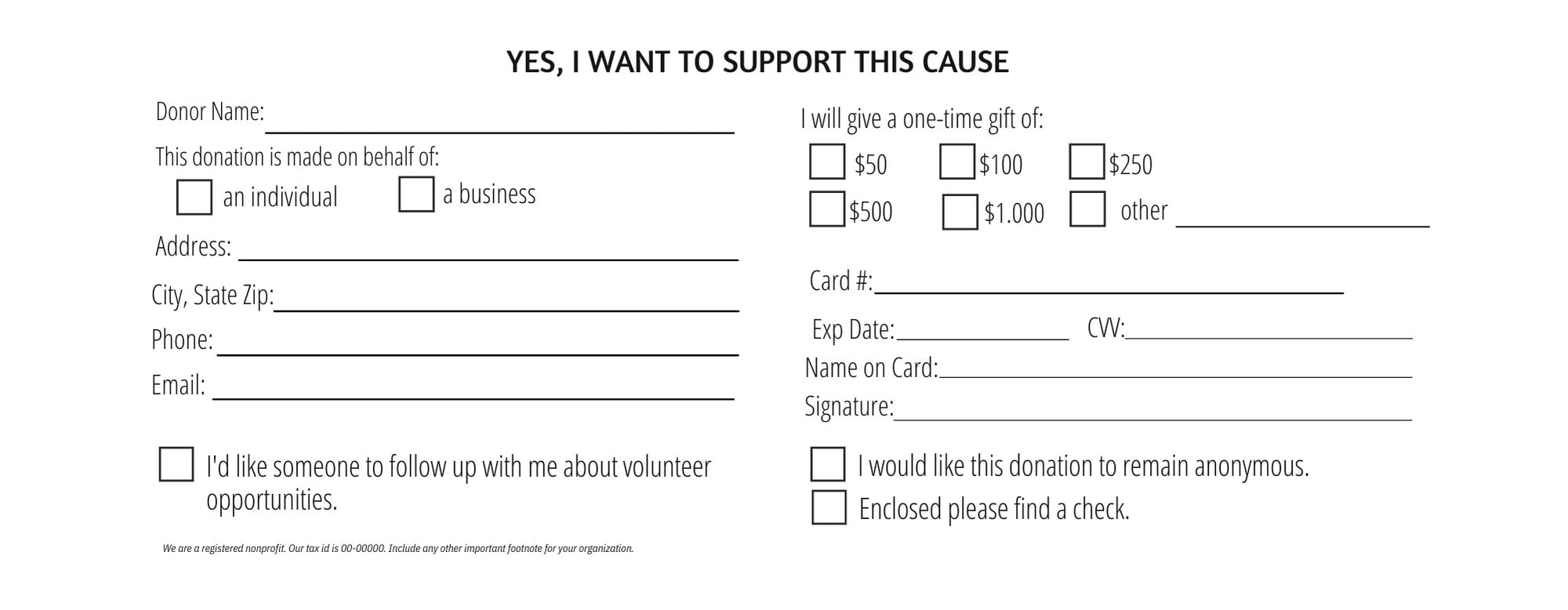 Nonprofit Donation Card Templates || Three Simple Styles, Editable in ...