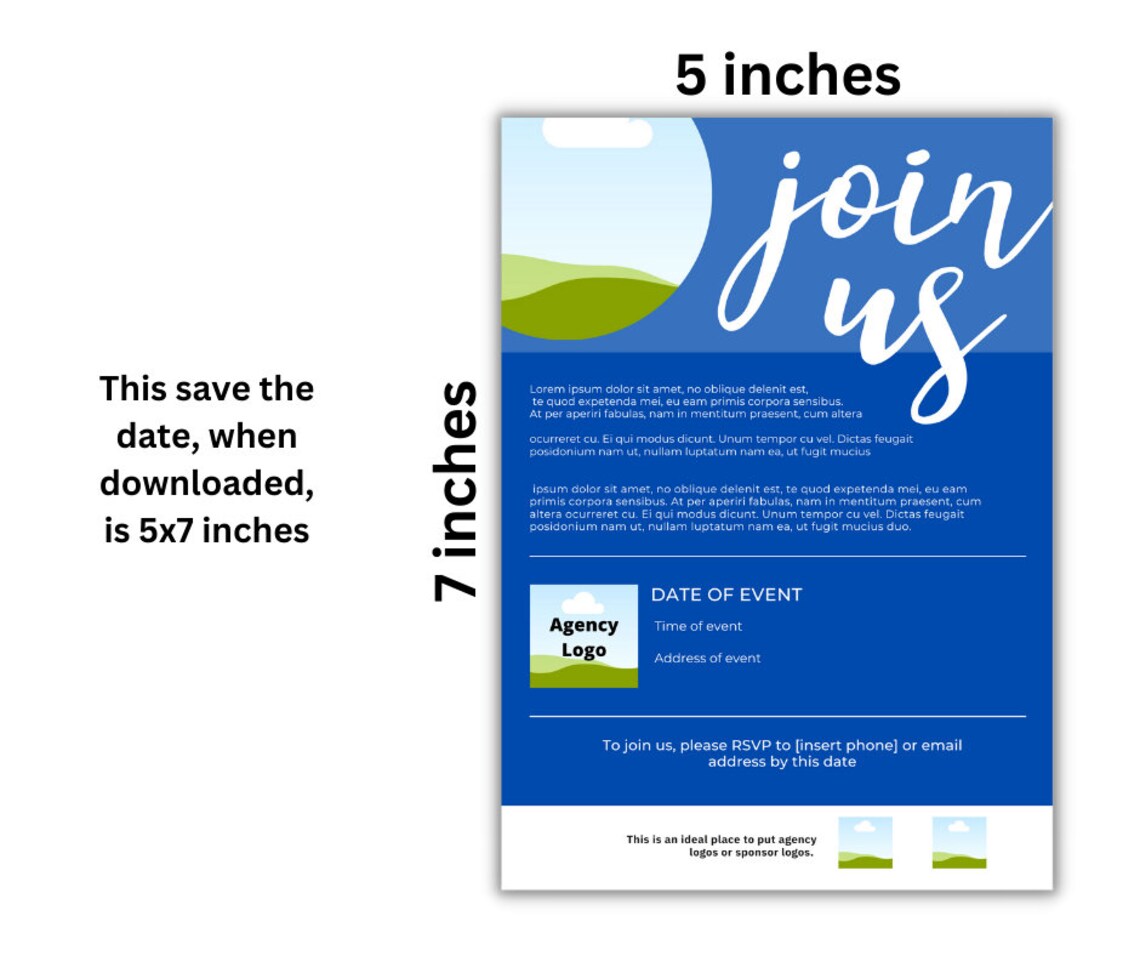 Simple One Page Save the Date Canva Template || for a Fundraiser ...