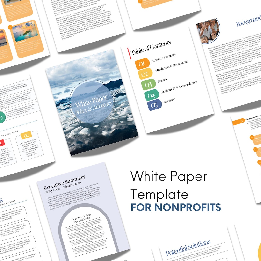 White Paper Template for Nonprofits || Tactic to Boost Credibility and ...