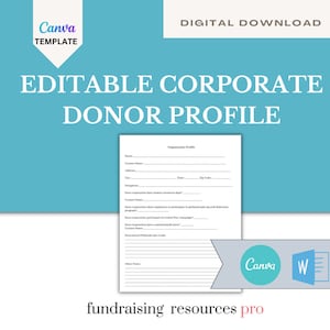 Corporate Donor Profile for Nonprofits || Template Editable in Canva ...