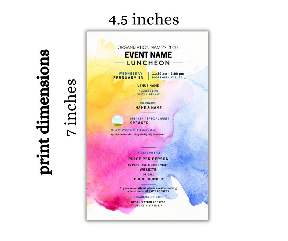 Annual Luncheon Invite Template, Double-sided || Simple, Bright and ...