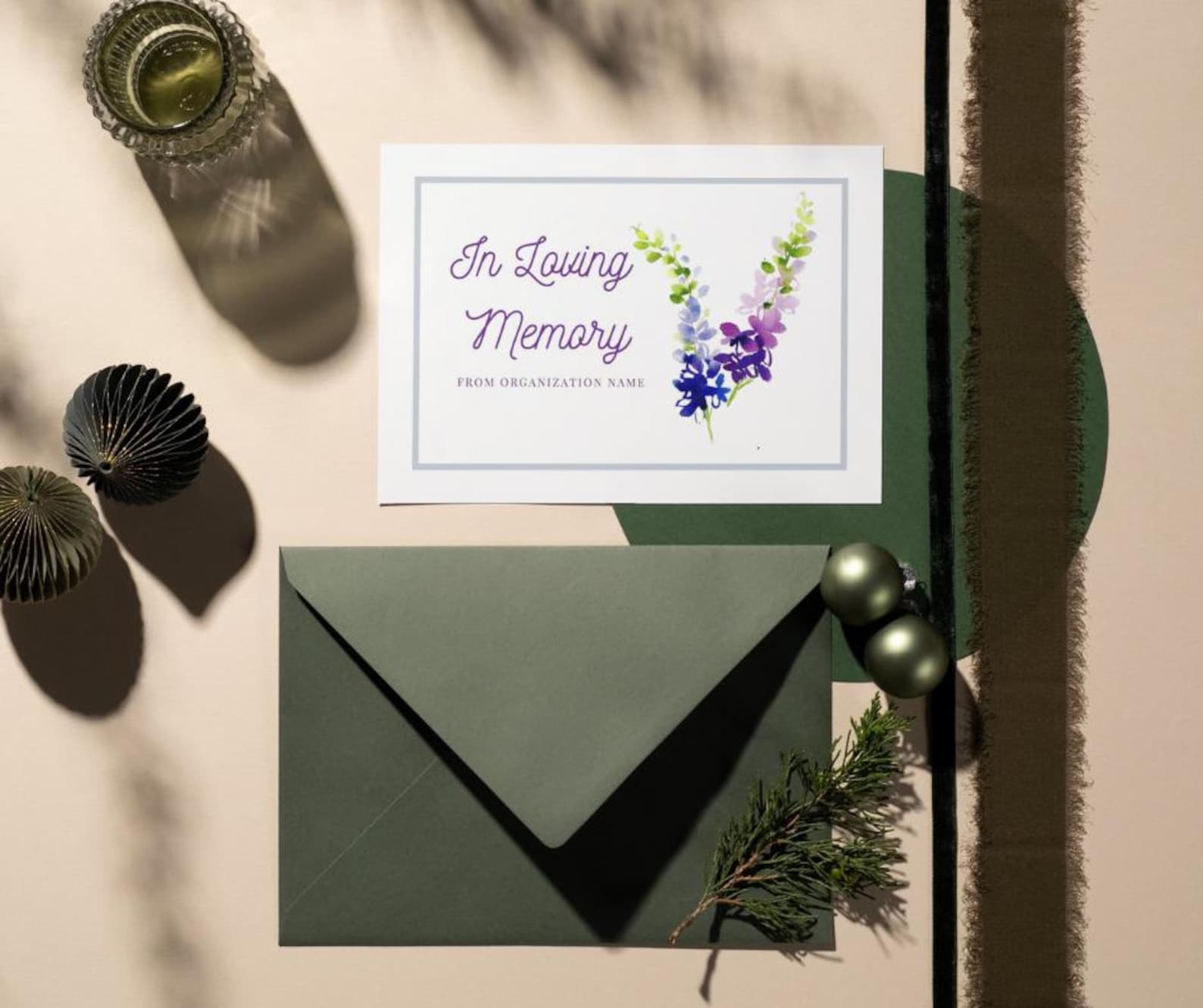 Memorial Donation Notification Card || Editable Canva Template for ...