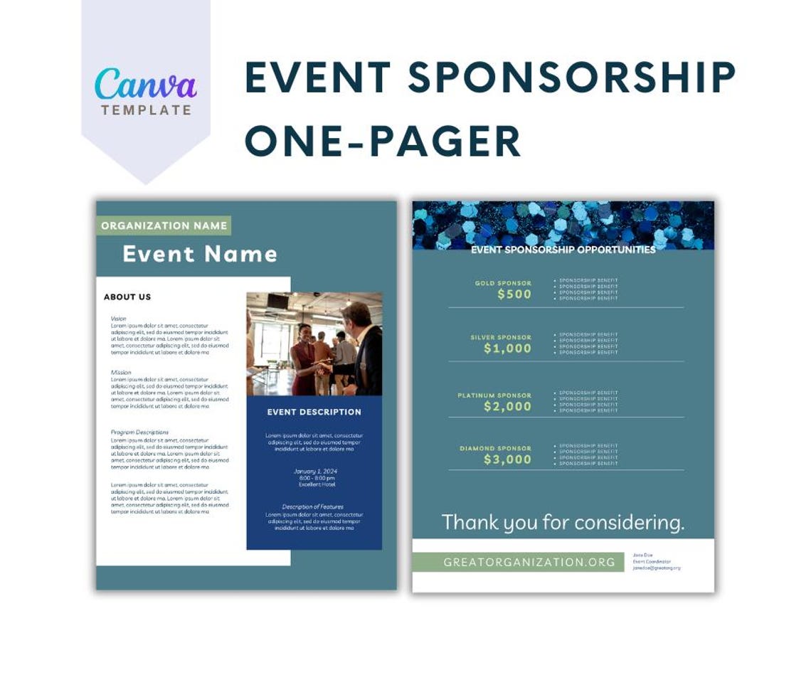 One-pager for Event Sponsorships - Etsy