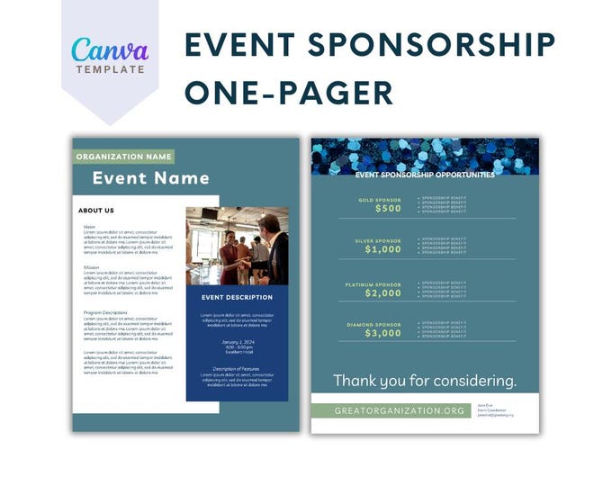 Editable Nonprofit Event Program Booklet Template || Template for ...