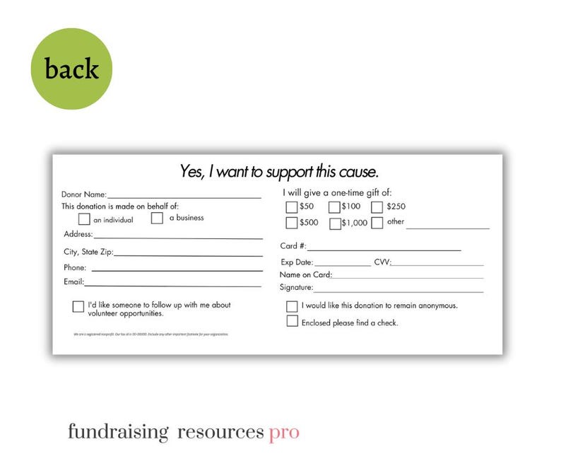 Blue Colorful Donor Reply Card Template | Nonprofit Direct Mail ...