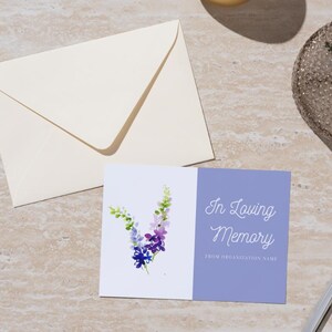 Memorial Donation Notification Card || Editable Canva Template for ...