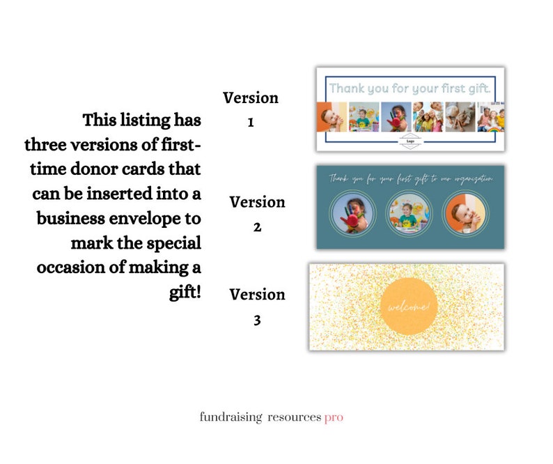 New Donor Thank You Cards || Inserts for Your New Donor Program, First ...