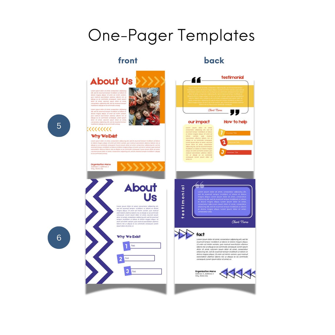 Nonprofit Bold One-pager Templates: Editable Canva Layouts - Etsy