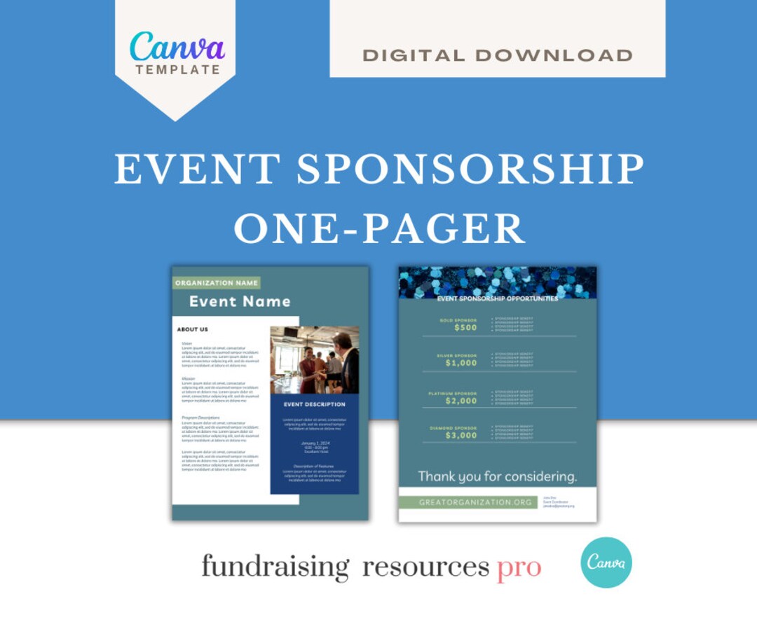 One-pager for Event Sponsorships - Etsy