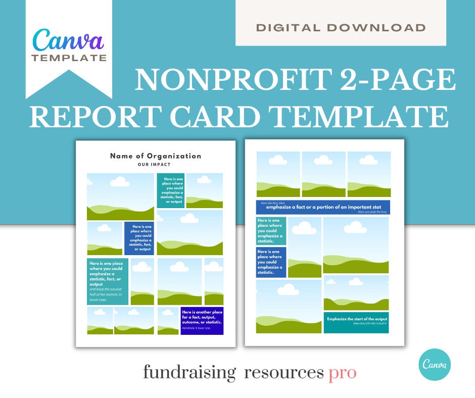 Editable 2-page Nonprofit Annual Report Card Template Minimalist ...