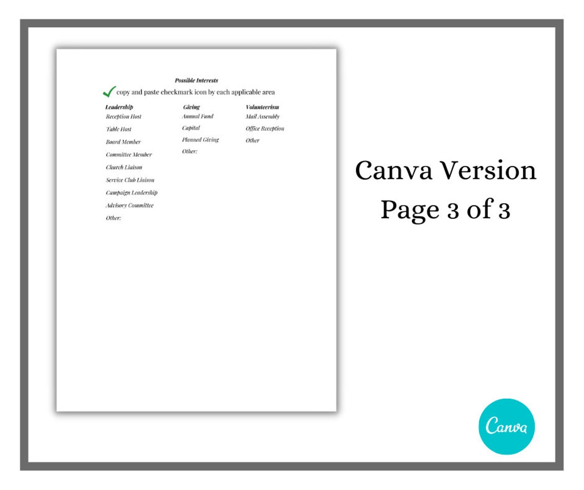 Editable Individual Donor Profile for Nonprofits || Microsoft Word and ...