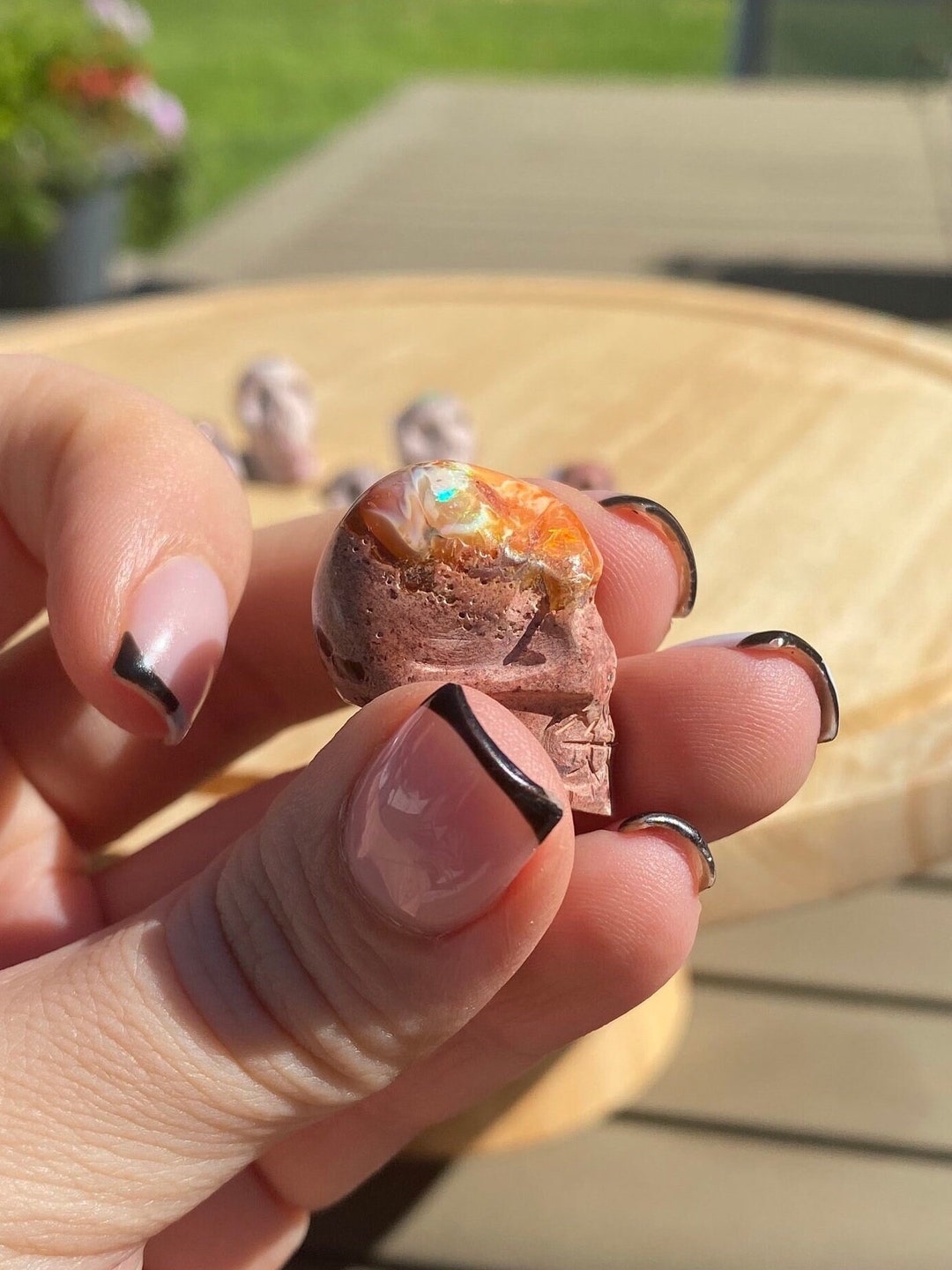 RARE Cantera Opal / Fire Opal Mini Skull ONE L Healing Crystal L ...