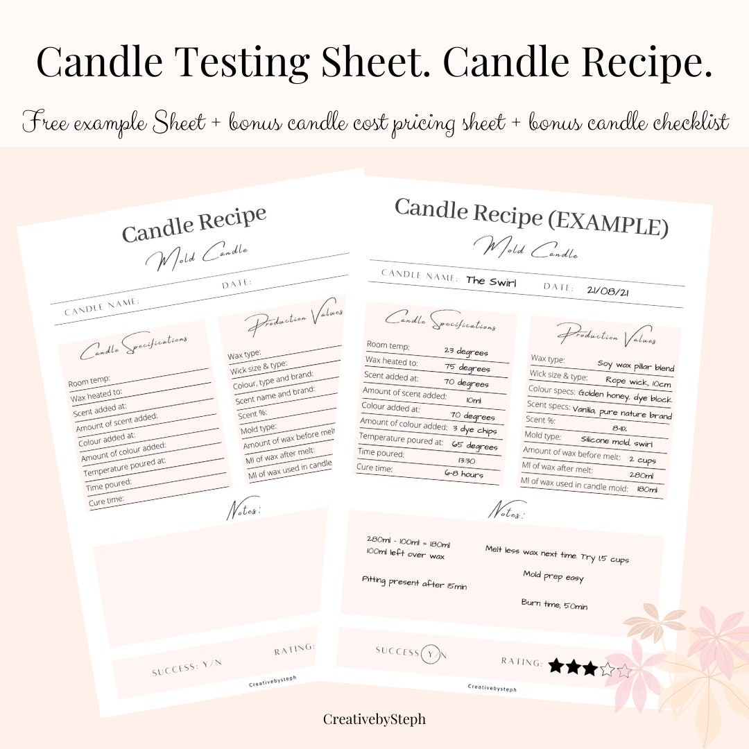 The Ultimate Candle Making Planner Bundle. Candle Testing Sheet. FREE ...
