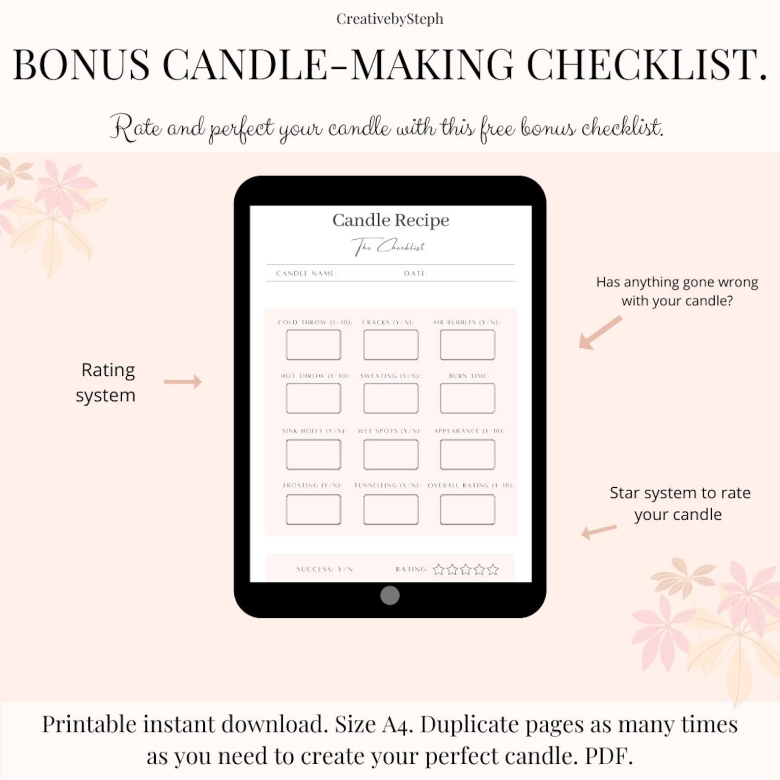 The Ultimate Candle Making Planner Bundle. Candle Testing Sheet. FREE ...