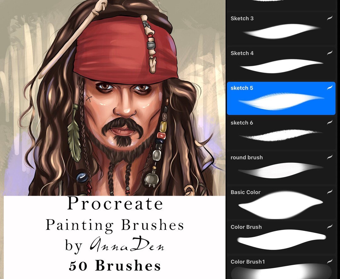 50 Paint BRUSHES Procreate. 50 Brushes for PROCREATE for Custom Digital ...