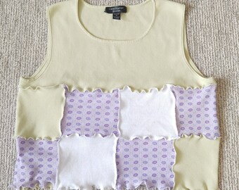 Black, White and Green Reworked Patchwork Tank Top - Etsy UK
