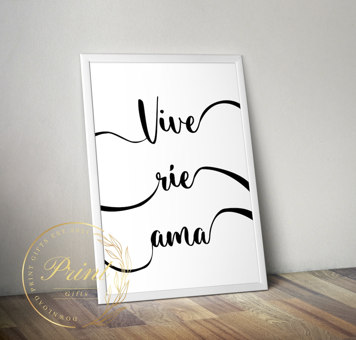 Vive Rie Ama // Live Laugh Love // Cuadros Con Frases Para Imprimir ...