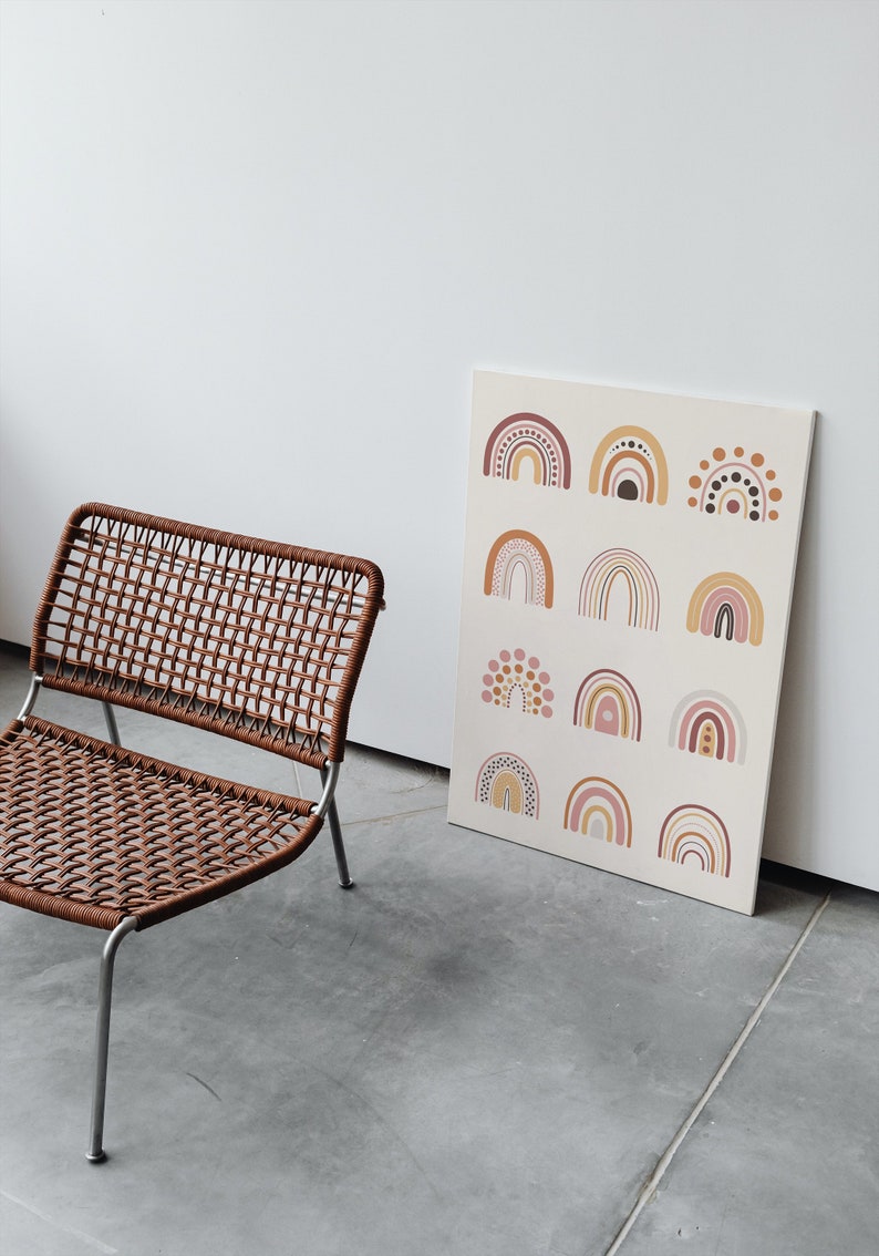 Cuadro De Arcoíris Estilo Boho Con Colores Tierra Cuadro - Etsy