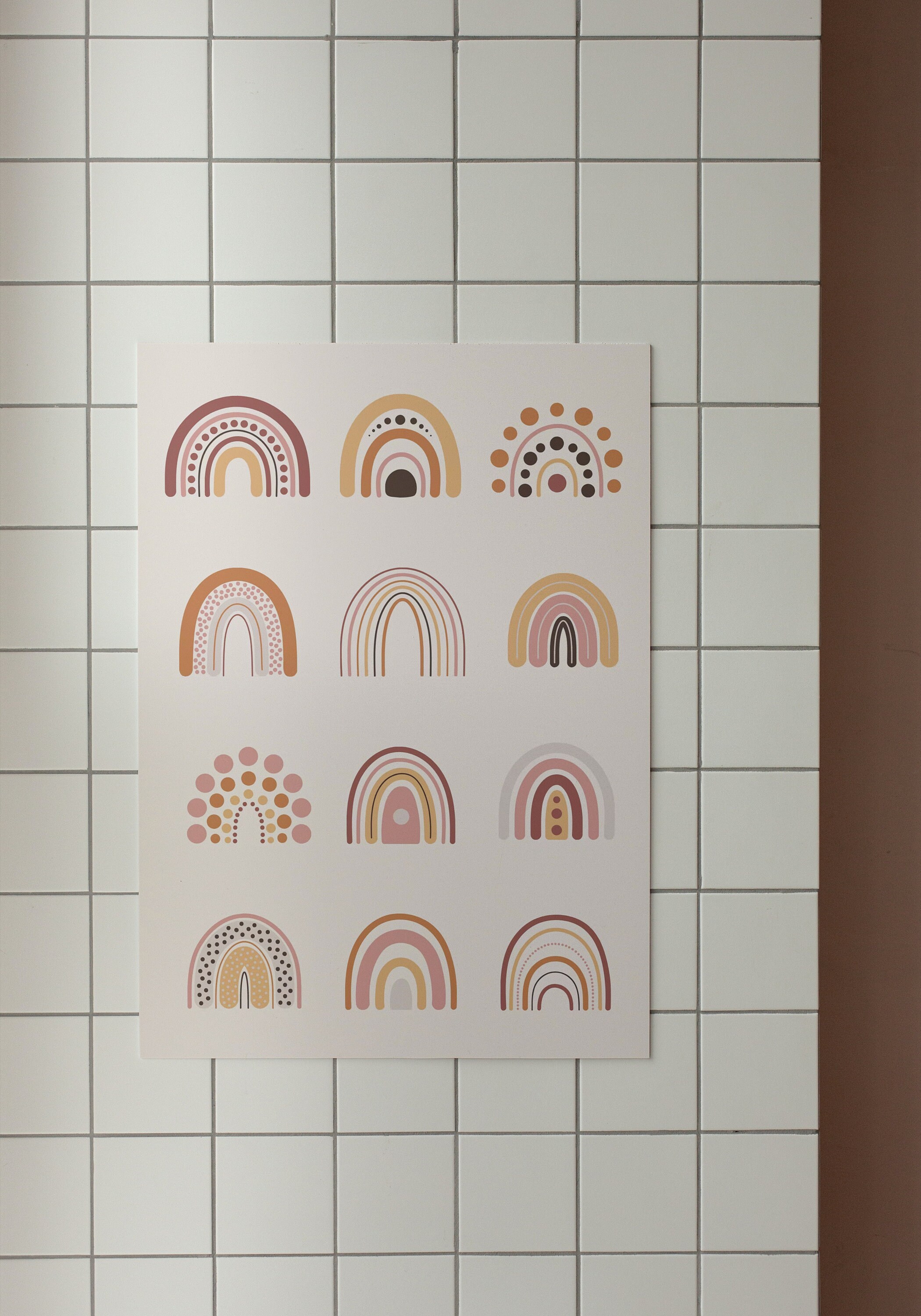 Cuadro De Arcoíris Estilo Boho Con Colores Tierra | Cuadro Decorativo ...