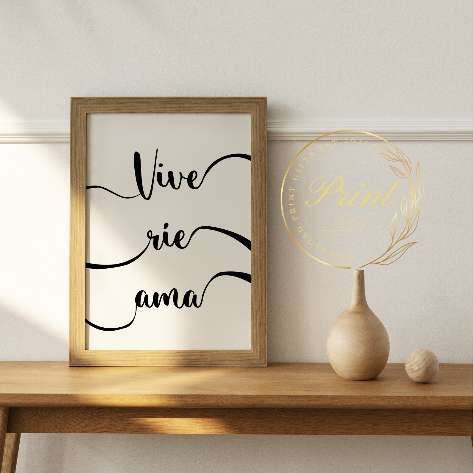 Vive Rie Ama // Live Laugh Love // Cuadros Con Frases Para Imprimir ...