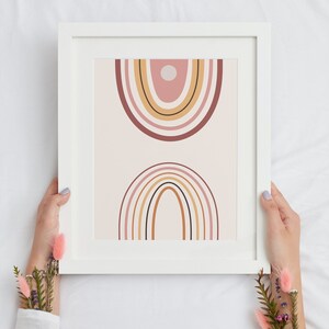 Cuadro De Arcoíris Boho Geométrico - Arte Digital De Impresión ...