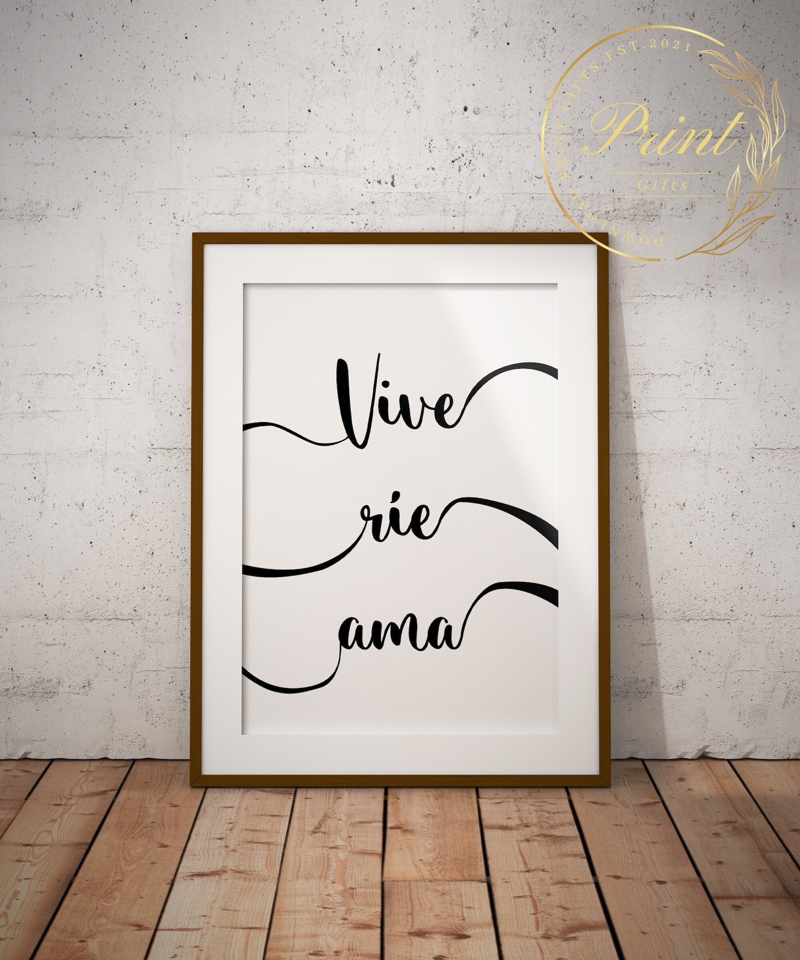 Vive Rie Ama // Live Laugh Love // Cuadros Con Frases Para Imprimir ...