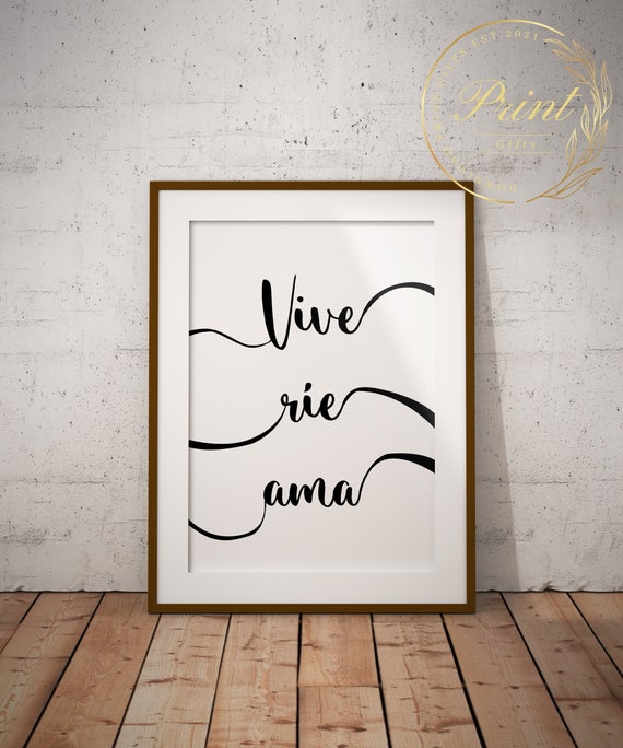 Vive Rie Ama // Live Laugh Love // Cuadros Con Frases Para - Etsy