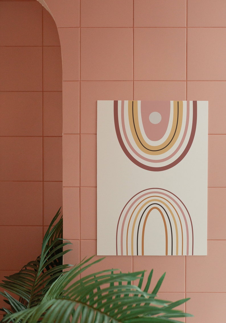 Cuadro De Arcoíris Boho Geométrico - Arte Digital De Impresión ...