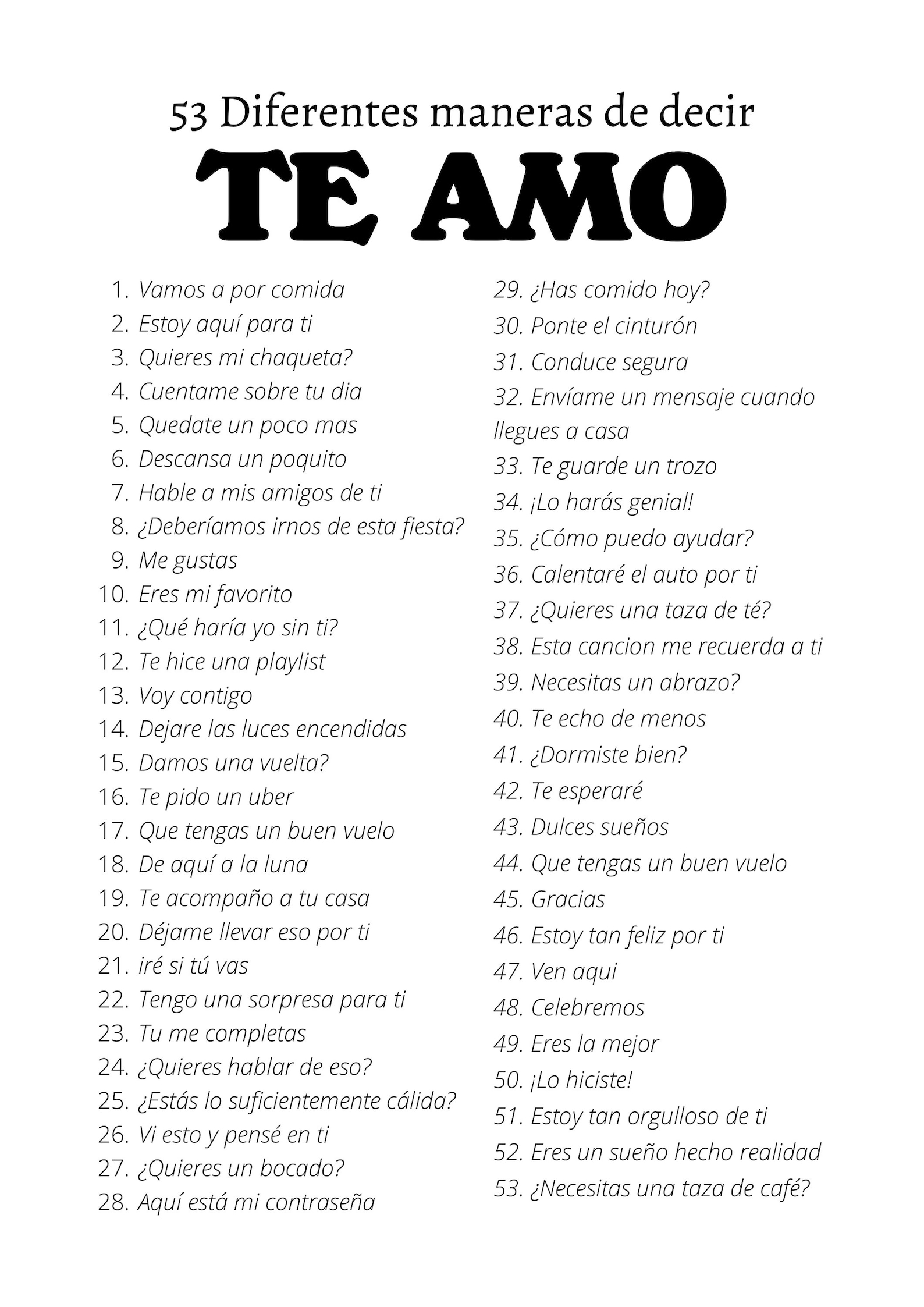 53 Diferentes Maneras De Decir TE AMO | Cuadros Con Frases Para ... 53 Diferentes Maneras De Decir TE AMO | Cuadros Con Frases Para ...