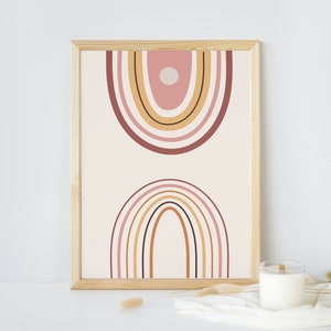 Cuadro De Arcoíris Boho Geométrico - Arte Digital De Impresión ...