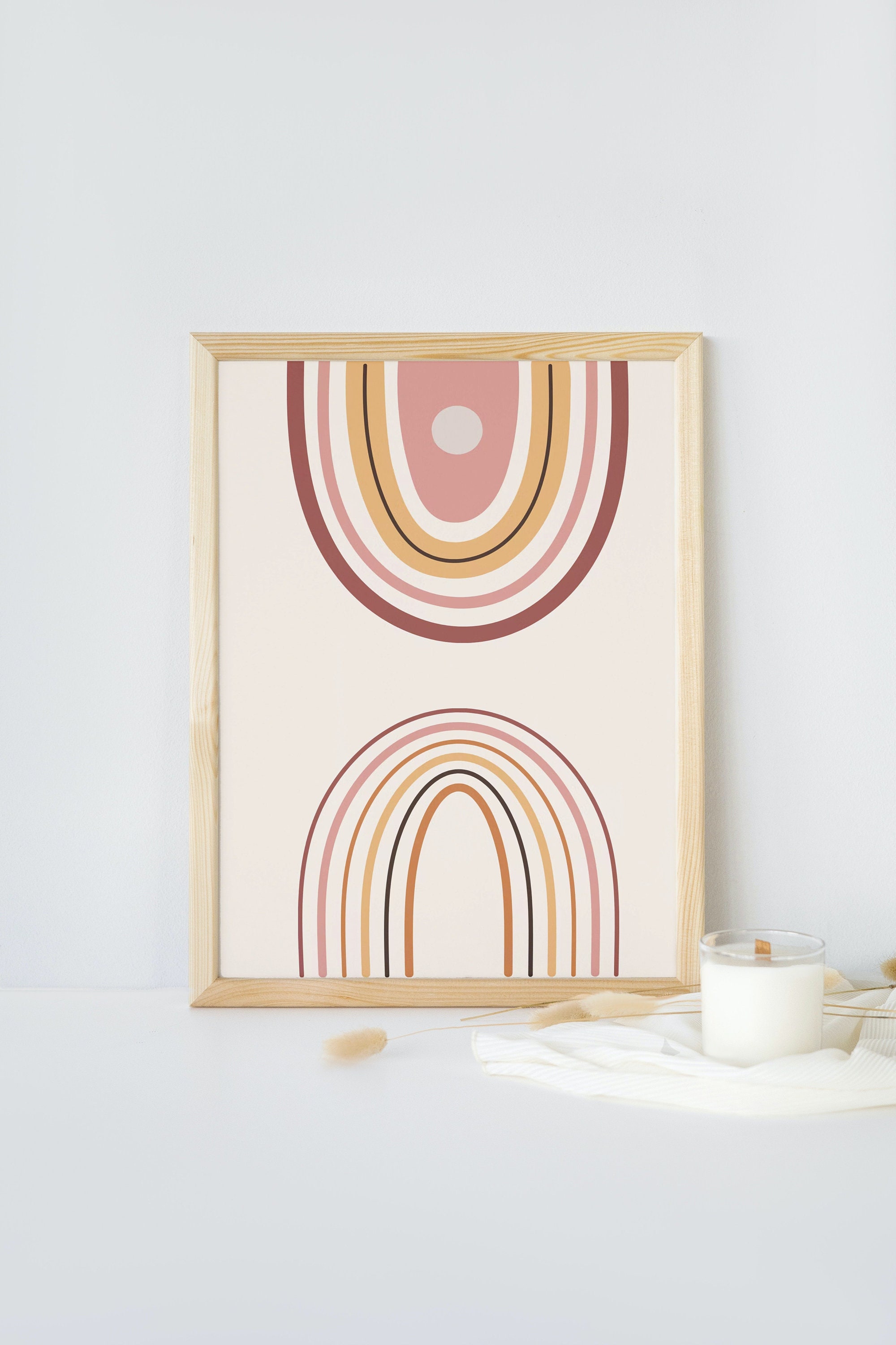 Cuadro De Arcoíris Boho Geométrico - Arte Digital De Impresión ...