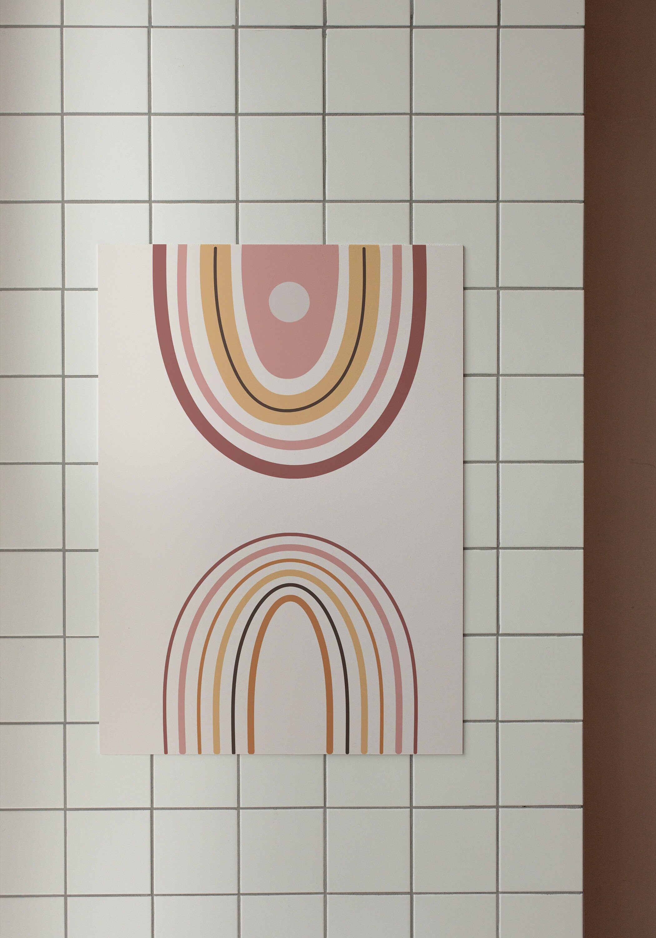 Cuadro De Arcoíris Boho Geométrico - Arte Digital De Impresión ...