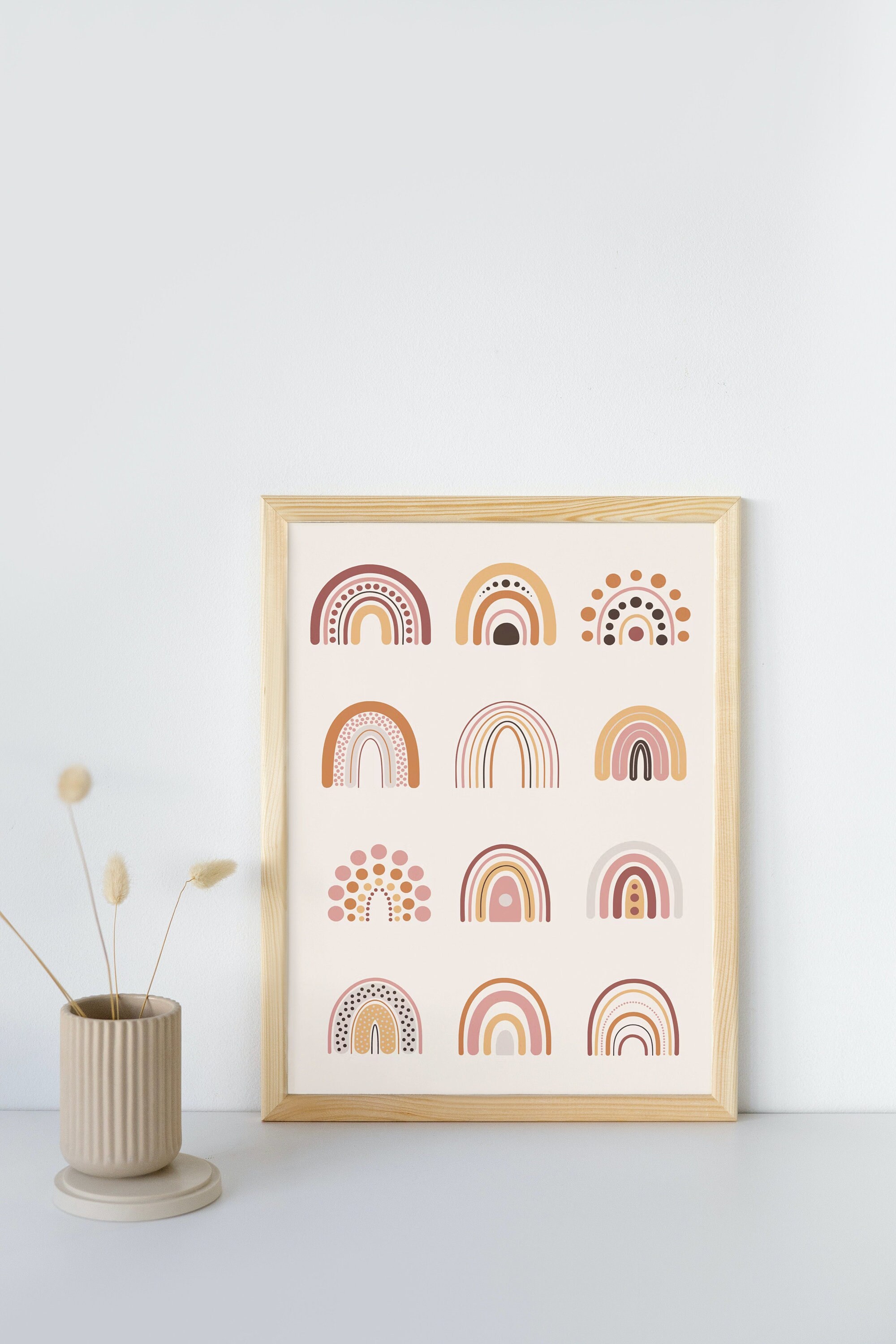 Cuadro De Arcoíris Estilo Boho Con Colores Tierra | Cuadro Decorativo ...