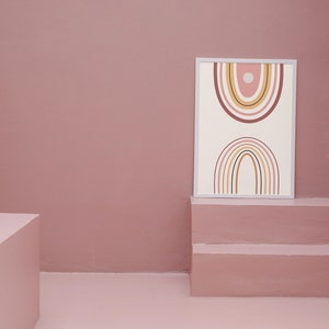 Cuadro De Arcoíris Boho Geométrico - Arte Digital De Impresión ...