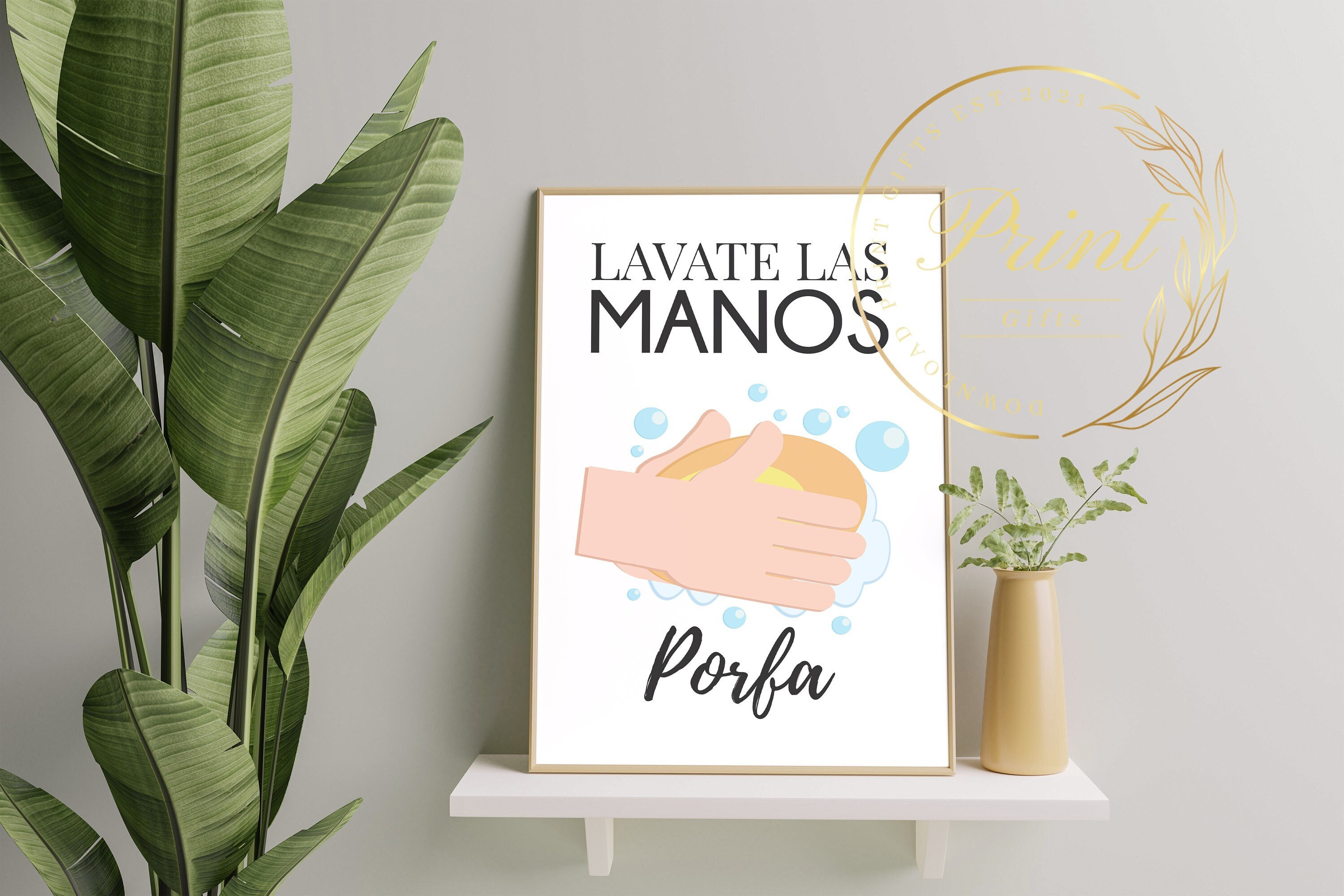 Lavate Las Manos Porfa // Decoración Para El Baño // Cuadros Con Frases ...