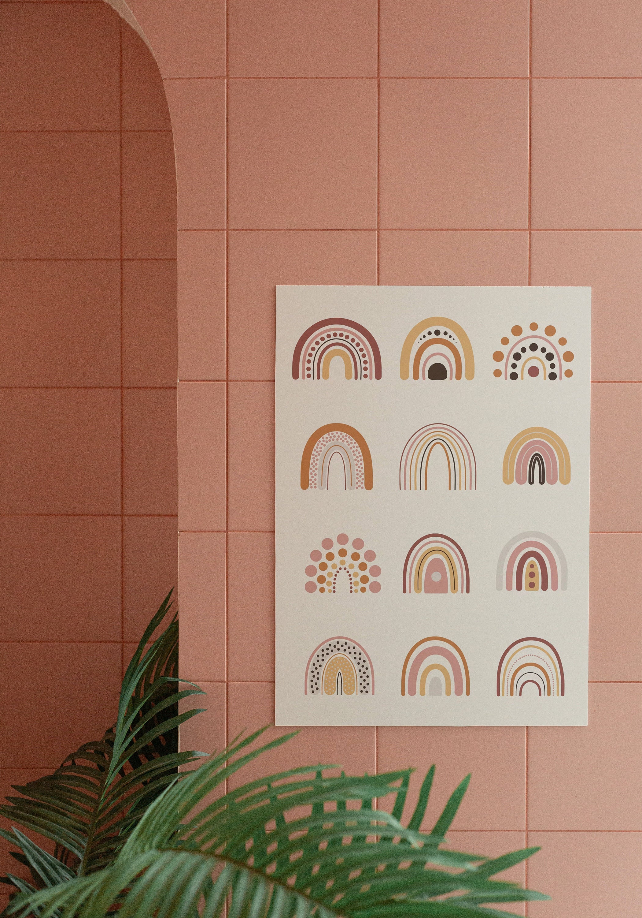 Cuadro De Arcoíris Estilo Boho Con Colores Tierra Cuadro - Etsy