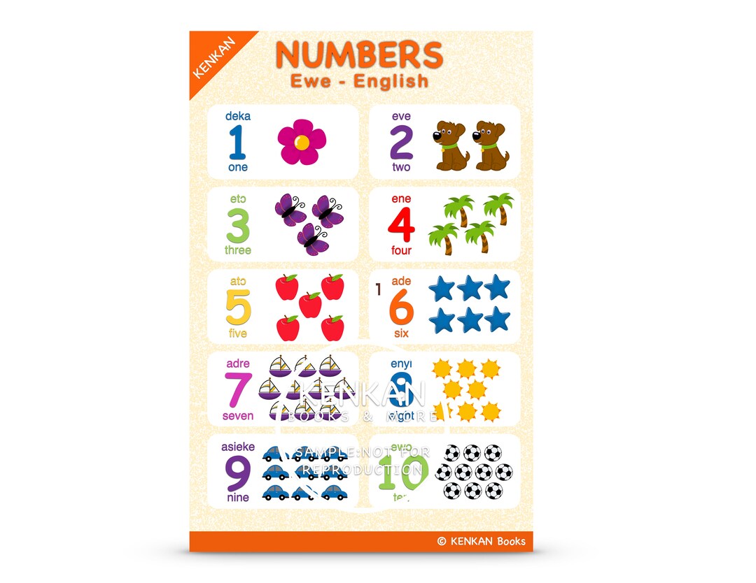 Ewe & English Numbers 1-10 Poster - Digital - Etsy