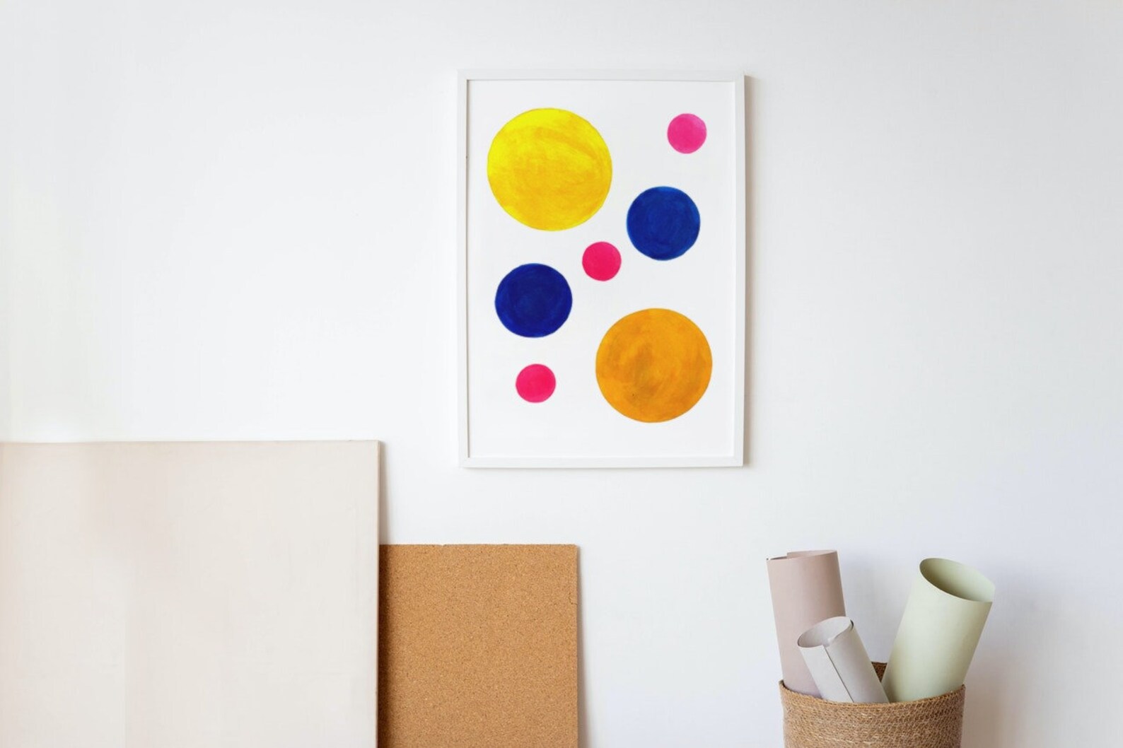 Bright Multicolor Polka Dot Wall Art Modern Circles Art | Etsy